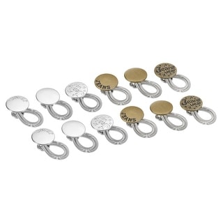12pcs Waist Extender Buckle Pants Waistband Jeans Button Pins Silver ...