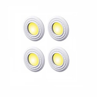 Mini Spot Light Ring Trim White Ceiling Medallion Urethane Foam Floral ...
