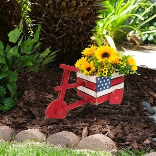 American Flag Tricycle Wood Planter, 11 Inch Tall - Bed Bath & Beyond ...