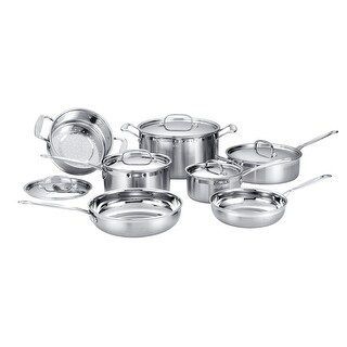 12-Piece Stainless Steel Professional Cookware Set with Tri-Ply Base ...