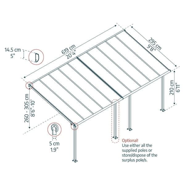 Olympia 10 ft. White/White Aluminum Patio Cover - - Bed Bath & Beyond ...