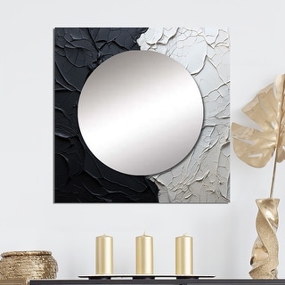 Designart "Minimalism Black And White Paint Corner" Modern Wall Mirror ...