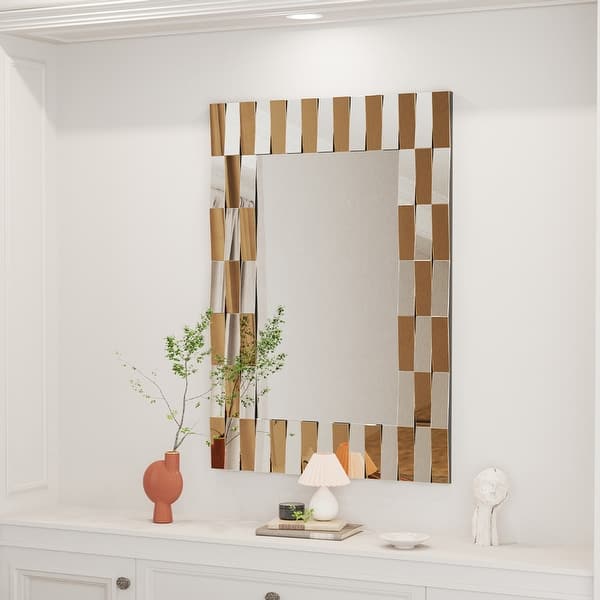 Uneven Tawny Silver Glass Frame Art Wall Accent Mirrors - Bed Bath & Beyond - 38938407