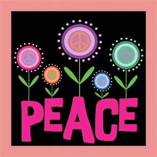 Louise Carey 'Peace Flowers' Framed Art - Bed Bath & Beyond - 33532344