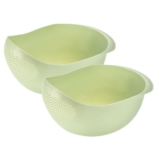 2pcs Rice Washing Filter Strainer Basket Rice Sieve Fruit Drain Bowl ...