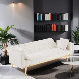 Modern Convertible Sofa Bed With Adjustable Backrest,Tufted Back - Bed ...