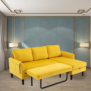 Convertible Sectional Sofa Bed with Storage Chaise - Bed Bath & Beyond - 37194582