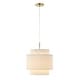 Calix 14.5" 1-Light Vintage Mid-Century Iron LED Pendant with Pleated ...