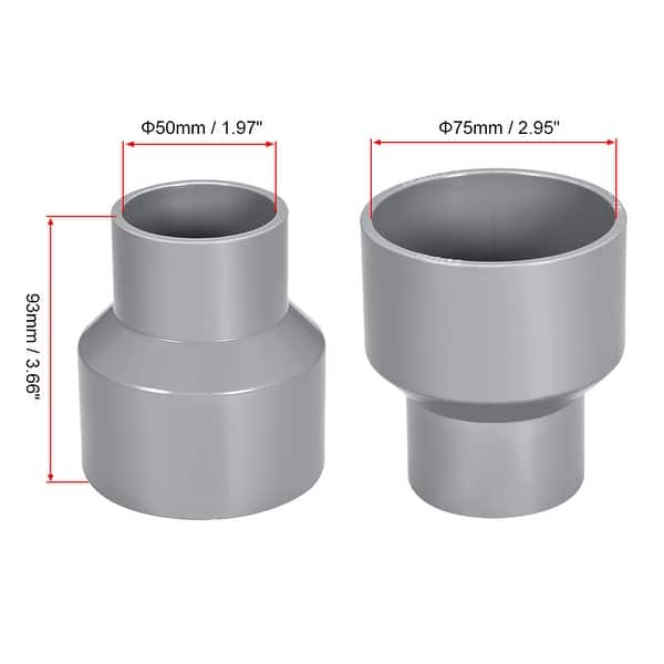 PVC Reducing Coupling Hub by Hub, DWV Pipe Fittings Gray - Bed Bath ...
