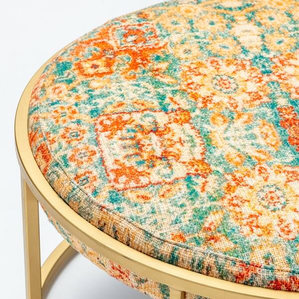 Melinda Printed Round Ottoman - Bed Bath & Beyond - 32690825