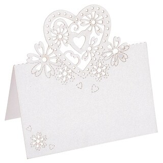 Table Name Place Cards,50Pcs Hollow Heart Shape Cut Design Blank Card ...