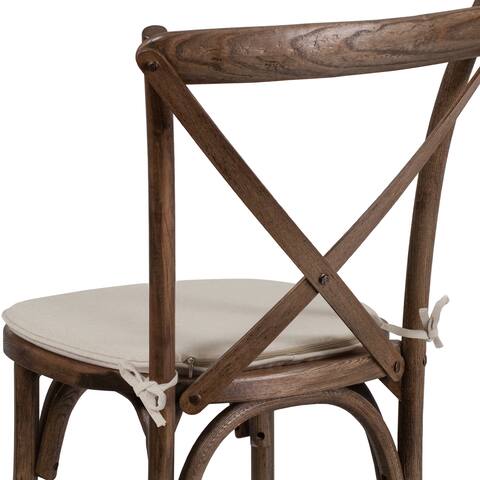 2 Pk. Stackable Wood Cross Back Chair with Cushion - On Sale ...