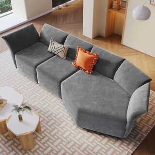 Stylish Sofa Set with Polyester Upholstery with Adjustable Back with ...