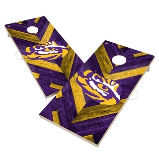 LSU Louisiana State Tigers Cornhole Board Set - Herringbone Design ...