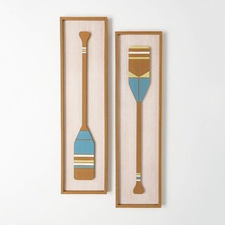 Sullivans 32" Wood Paddle Wall Decor Set of 2 - 8.5"L x 1"W x 32"H ...