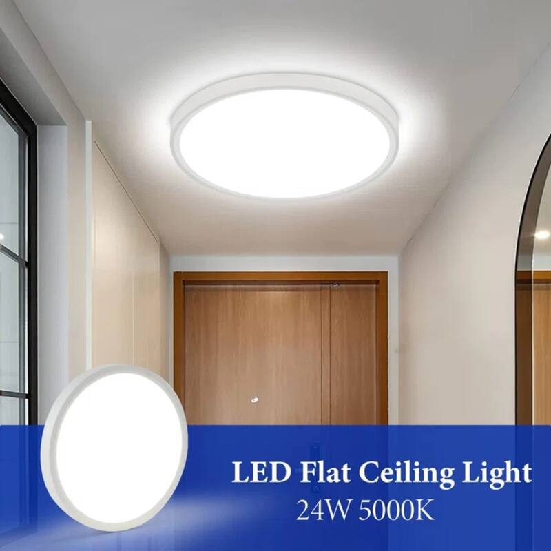 24Watts Simple LED Flush Mount Ceiling Light - 0.94'' H X 9'' W - Bed ...