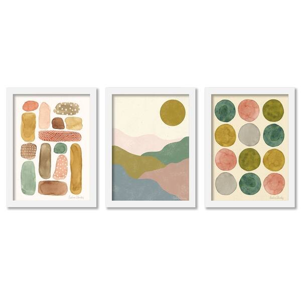 Beach Pebbles Pauline Stanley Abstract 2 - 3 Piece Framed Gallery Art ...