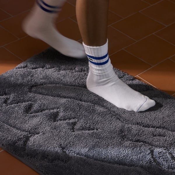 Lacoste Heritage Croc Embossed Tufted Bath Rug with Non-Slip Backing ...