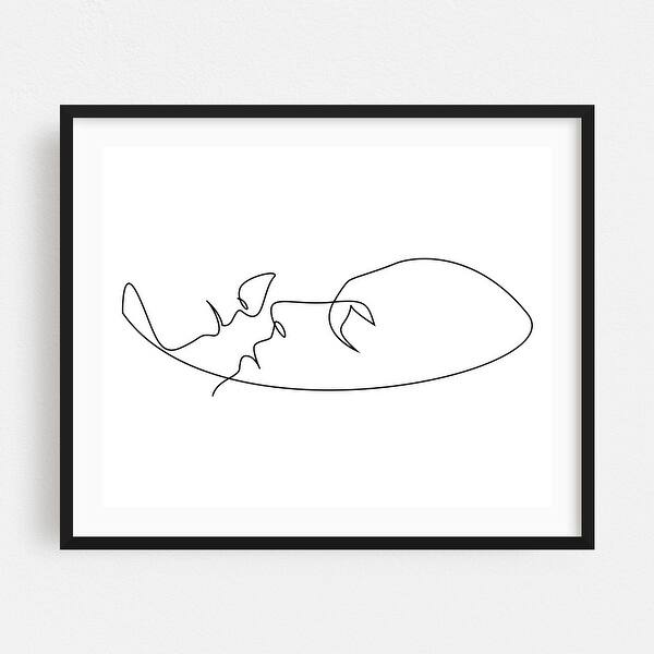 Tense Line Drawings Black White Dorm Art Fashion Art Print/Poster - Bed ...