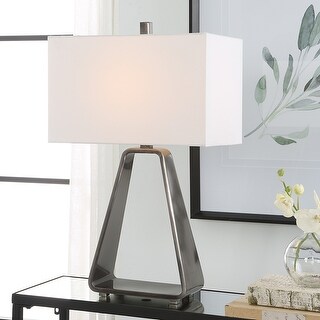 Trapezoid Base Table Lamp with Rectangular Shade - 26.25" - Antique ...