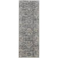 HomeRoots 12' Ivory Gray And Taupe Abstract Power Loom Distressed ...