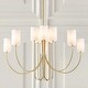 10-Light Modern Large Round Sputnik Chandelier Cluster Cylinder Fabric ...
