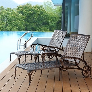 Adjustable Reclining Rust-Resistant Aluminum Cast Poolside Chaise ...