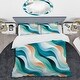 Designart "Coastal Green And Blue Geometry Geometric" Green Modern ...