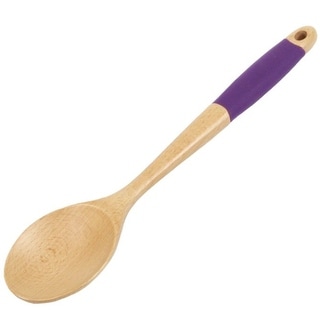 Chef Craft 14" Long Beechwood Wooden Kitchen Mixing Spoon with Silicone ...
