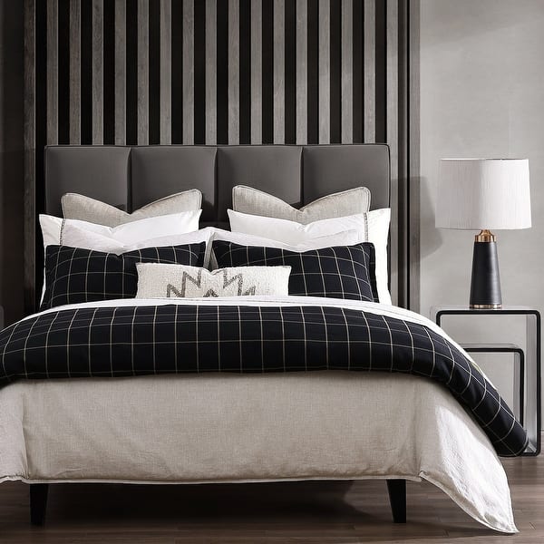 HiEnd Accents Windowpane Plaid Modern Rustic Bedding 3 Piece Comforter ...