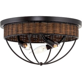3 light farmhouse rattan wicker ceiling light industrial dome ceiling ...