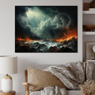 Designart "Storm Tempest Symphony II" Landscapes Wall Art Prints - Bed ...