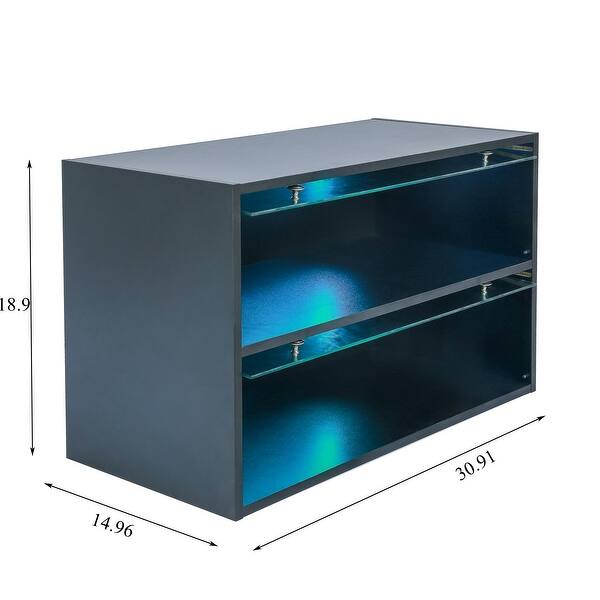 Black Glass Door Shoe Box Shoe Storage Cabinet For Sneakers With RGB ...