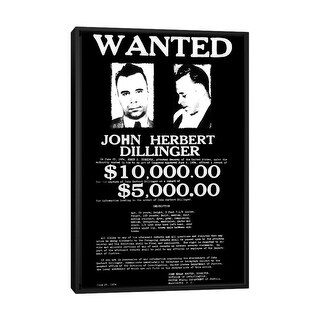 iCanvas "Wanted - John Herbert Dillinger" by Unknown Artist Framed ...