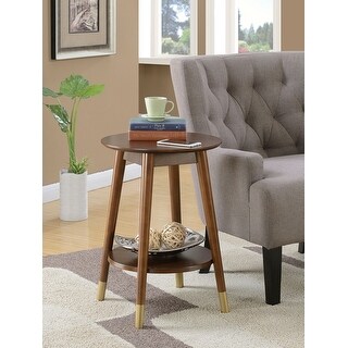 Wilson Mid Century Round End Table with Bottom Shelf - Bed Bath ...