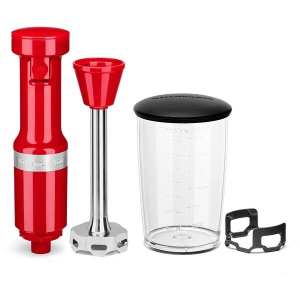 KitchenAid Corded Variable-Speed Immersion Blender in Passion Red with ...