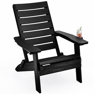 WINSOON All Weather HIPS Outdoor Adirondack Chairs Horizontal Backboard ...