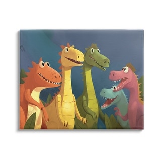 Stupell Happy Dinosaur Friends Canvas Wall Art Design by Wumples - Bed ...