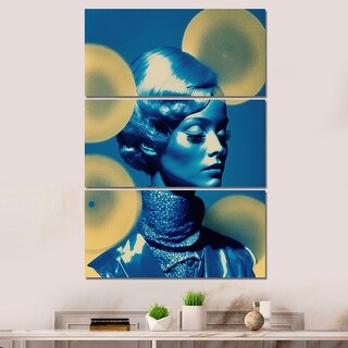 Designart "Avant Garde Model In Gold And Retro Blue XII" Fashion Woman ...