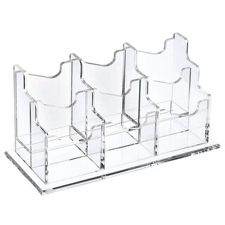Business Card Holder Acrylic 6 Slots Desktop Card Display Stand Clear ...