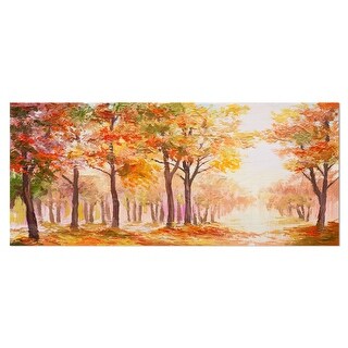 Designart 'Autumn Everywhere Forest' Landscape Metal Wall Art - Bed ...