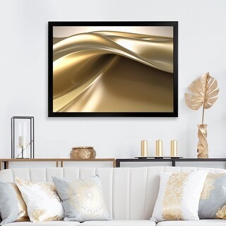 Designart "Minimal Glam Subtle Retro Liquid Gold Wave" Abstract Shapes ...