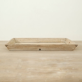 Artissance 28" Reclaimed Wood Tray Off White Wash - Bed Bath & Beyond ...