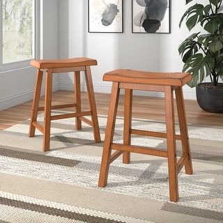Cadiz Saddle Seat 24" Counter Height Backless Stools (Set of 2) - Stool ...