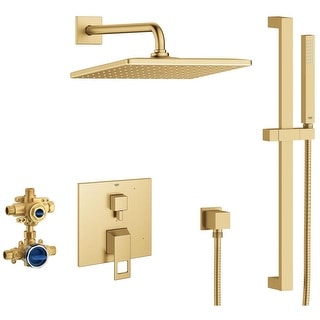 Grohe 29 432 Eurocube Pressure Balanced Shower System with Shower - Bed ...