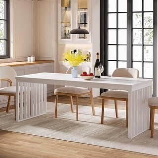 78.74" Industrial Long Rectangle Dining Table, Wood Kitchen Table for ...