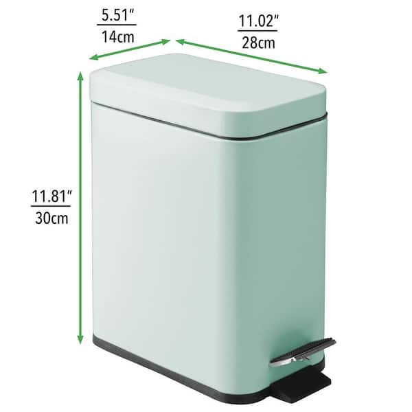 1.3 Gallon Trash Can Rectangle Metal Lidded Step Garbage Bin with ...