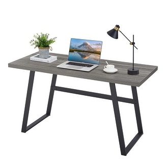 55 inch Modern Writing Desk, Rustic Computer Desk for Home Office ...