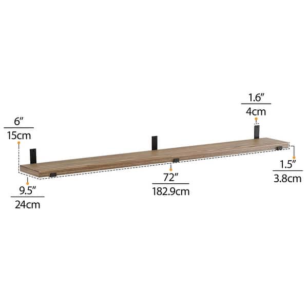 Wallniture Forte 72 in Floating Shelves, 3 Pcs, Burnt, Wood - Bed Bath ...