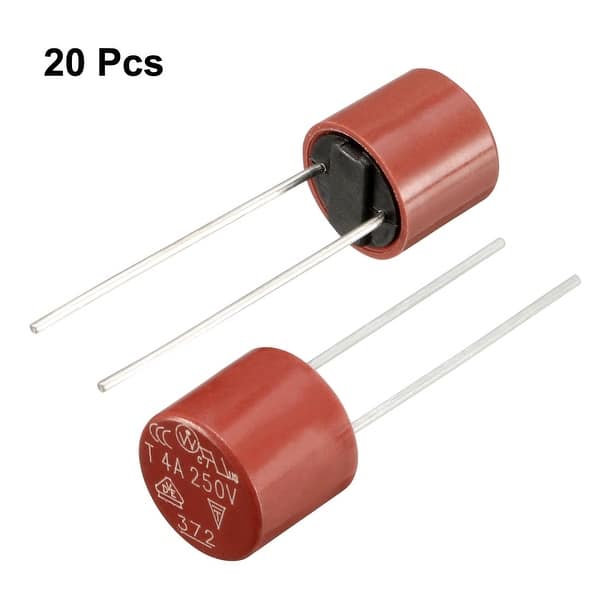 20Pcs DIP Mounted Miniature Cylinder Slow Blow Micro Fuse T4A 4A 250V ...